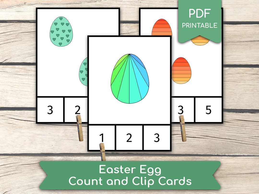 Easter Egg Counting Cards 1 to 10: Montessori Preschool Activity (PDF ...
