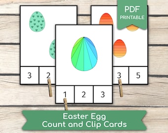 Counting Easter Egg 1 to 10 Montessori Cards Preschool Counting ...