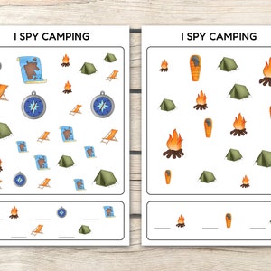 Camping I Spy Worksheet, I Spy Activity, Educational Preschool, Busy ...