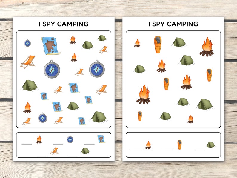 Camping I Spy Worksheet, I Spy Activity, Educational Preschool, Busy ...