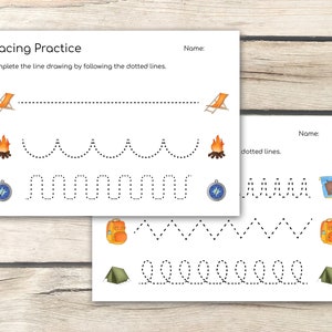 Preschool Line Tracing Practice, Camping Pre-writing Activities • 8 ...