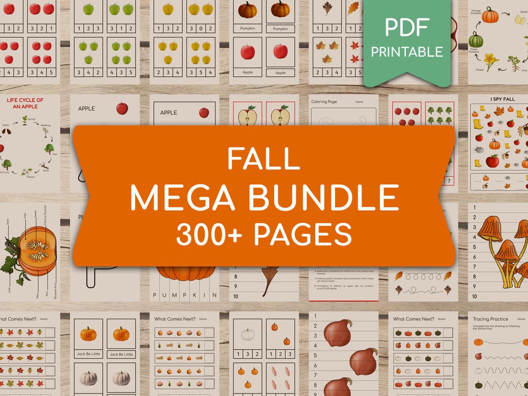 Fall MEGA Bundle Preschool Activity Set: Montessori Learning (PDF ...