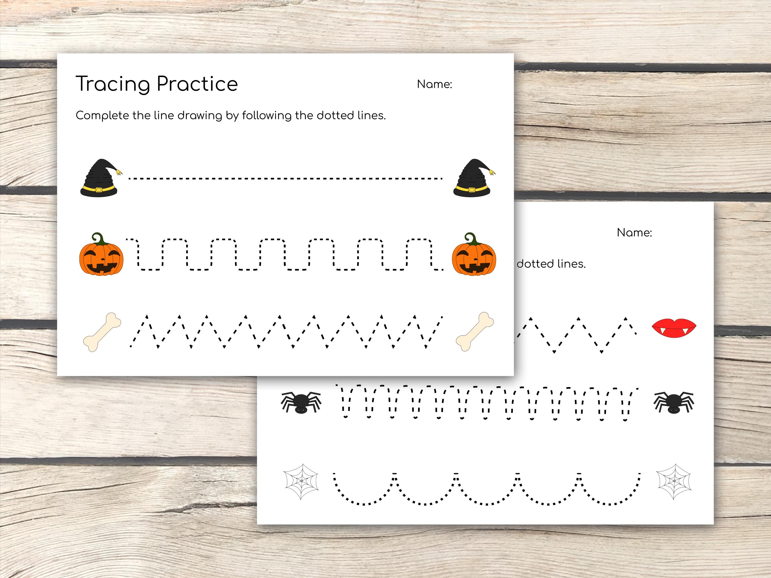 Preschool Line Tracing Practice, Halloween Pre-writing Activities • 8 ...