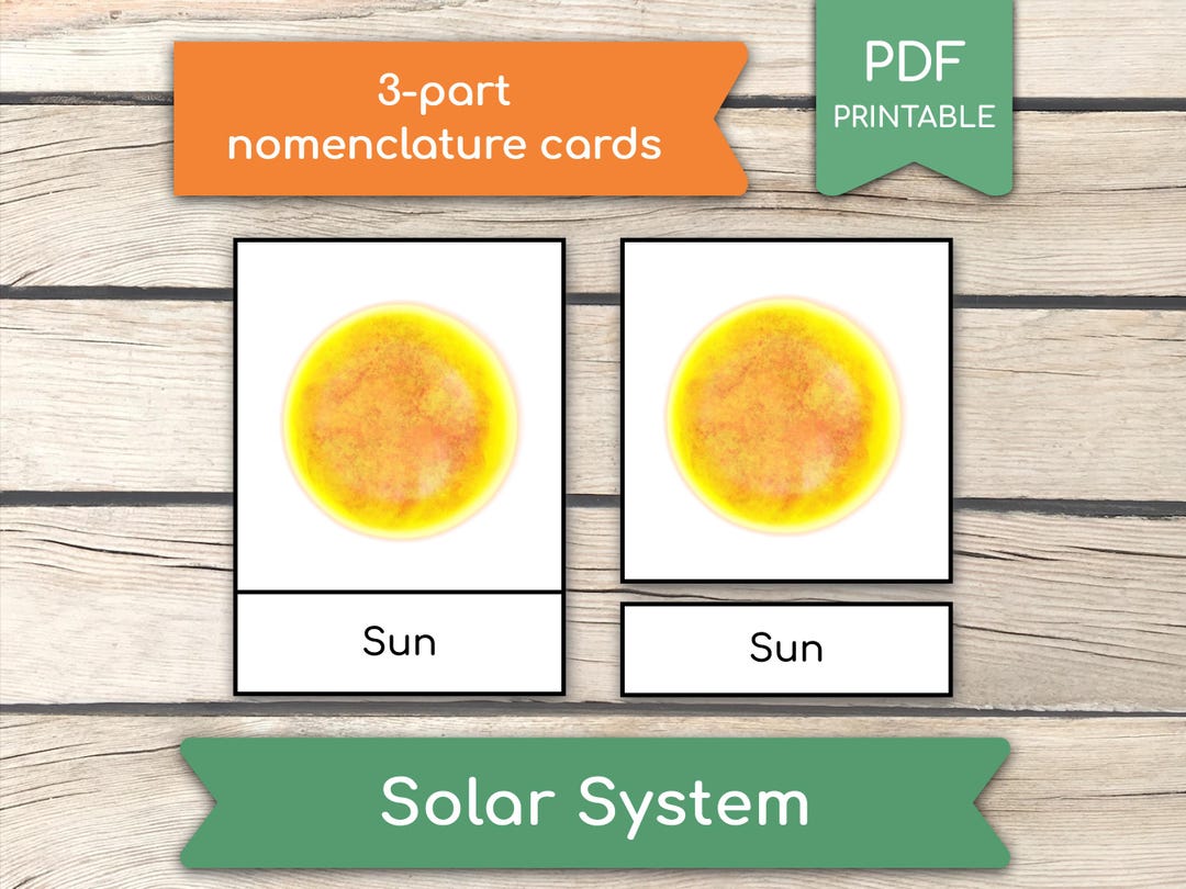 Solar System Cards, Solar System 3 Part Cards, 3-part Card ...