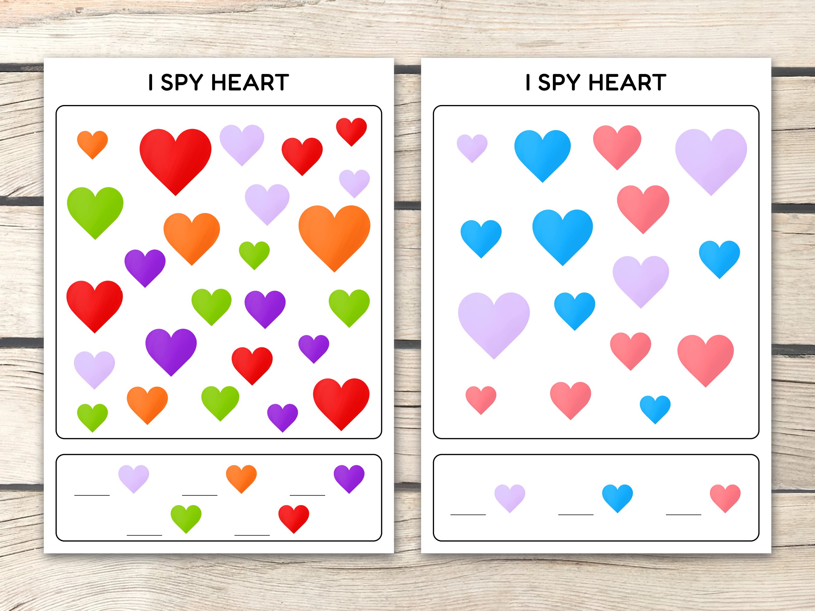 Heart I Spy Worksheet: Valentine's Day Preschool Activity (PDF ...