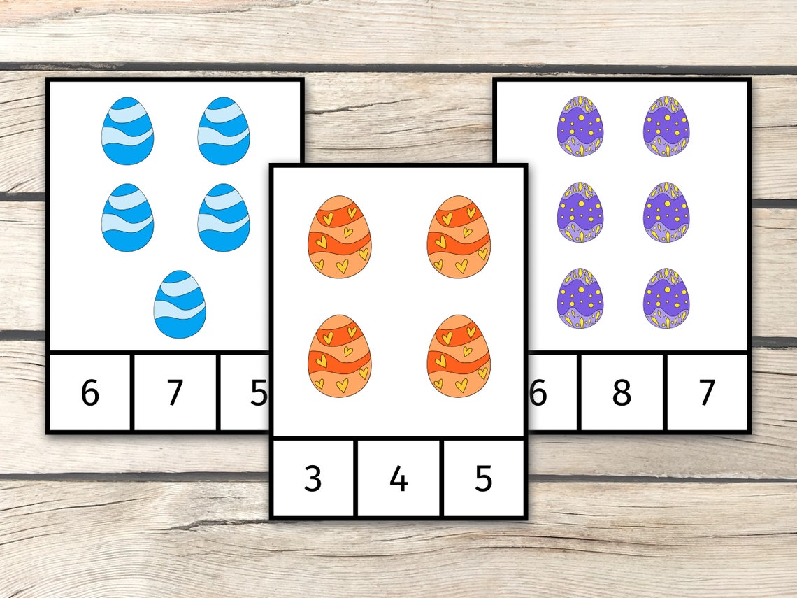 Counting Easter Egg 1 to 10 Montessori Cards Preschool Counting ...