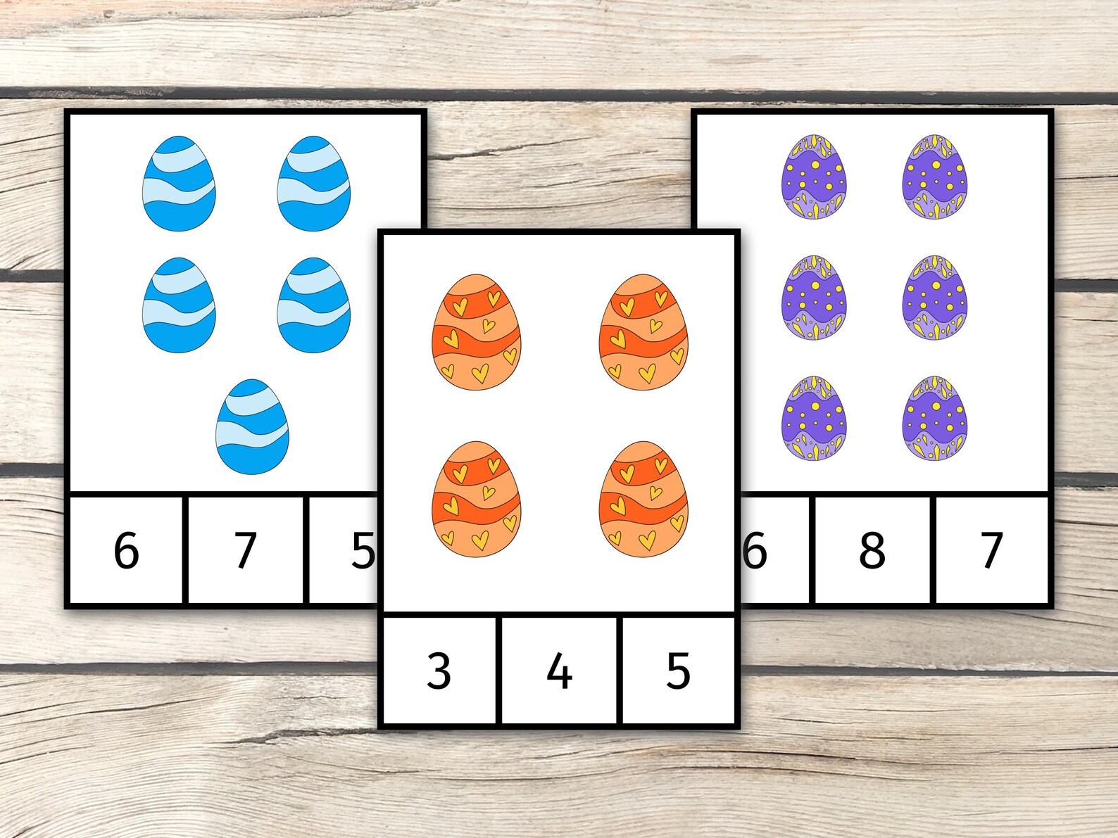 Counting Easter Egg 1 to 10 Montessori Cards Preschool Counting ...