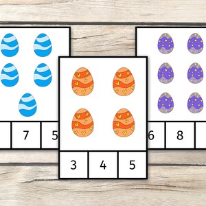 Counting Easter Egg 1 to 10 Montessori Cards Preschool Counting ...