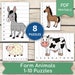 Farm Animals 1-10 Puzzles, Farm Animals Activity, Farm Animals Puzzles ...