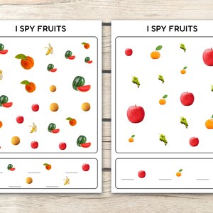 Fruits I Spy Worksheet (real Pictures), Fruits Activity, I Spy Activity ...
