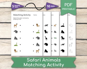 Safari Animals I Spy Worksheet: Preschool Activity (PDF Printables) - Etsy
