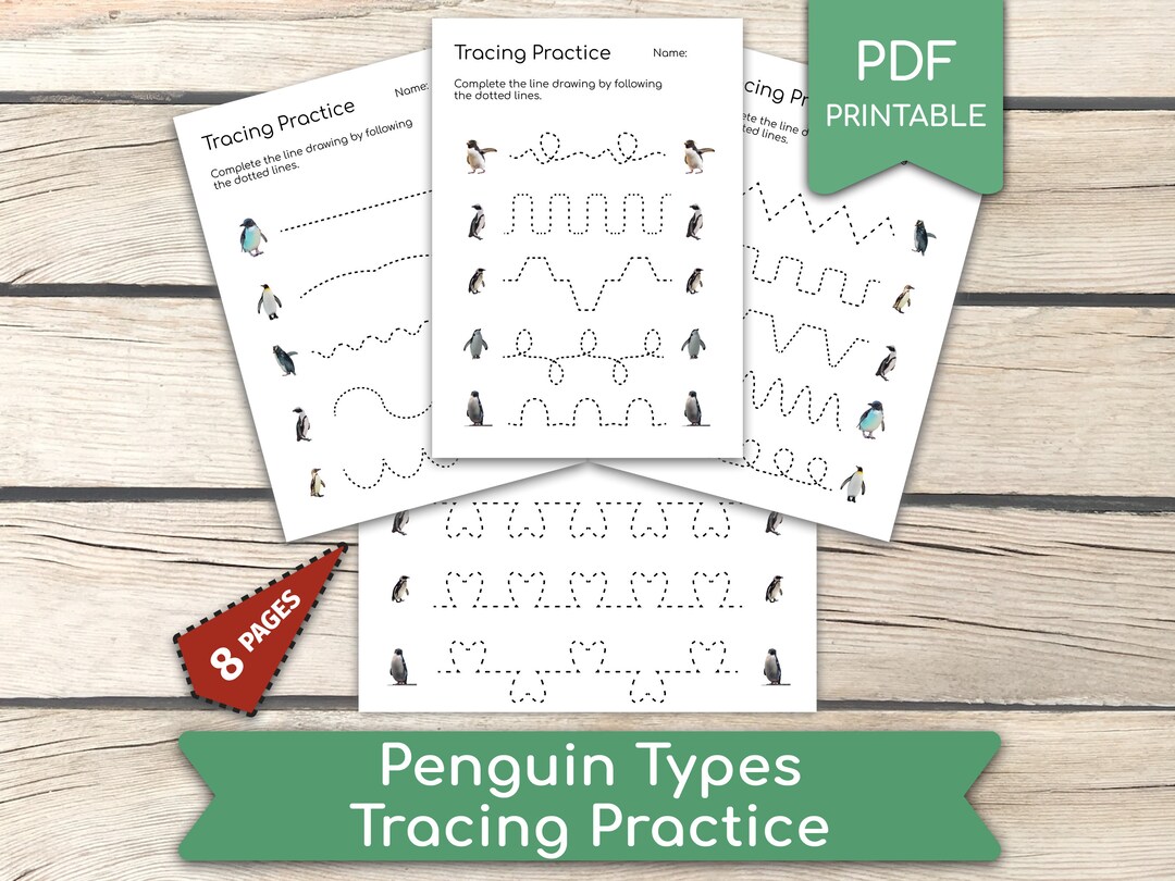Preschool Line Tracing Practice, Penguin Types Pre-writing Activities ...