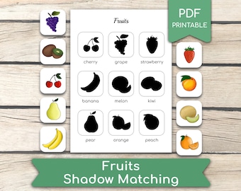 Fruits Shadow Matching Game, Fruits Worksheet, Matching Activity ...