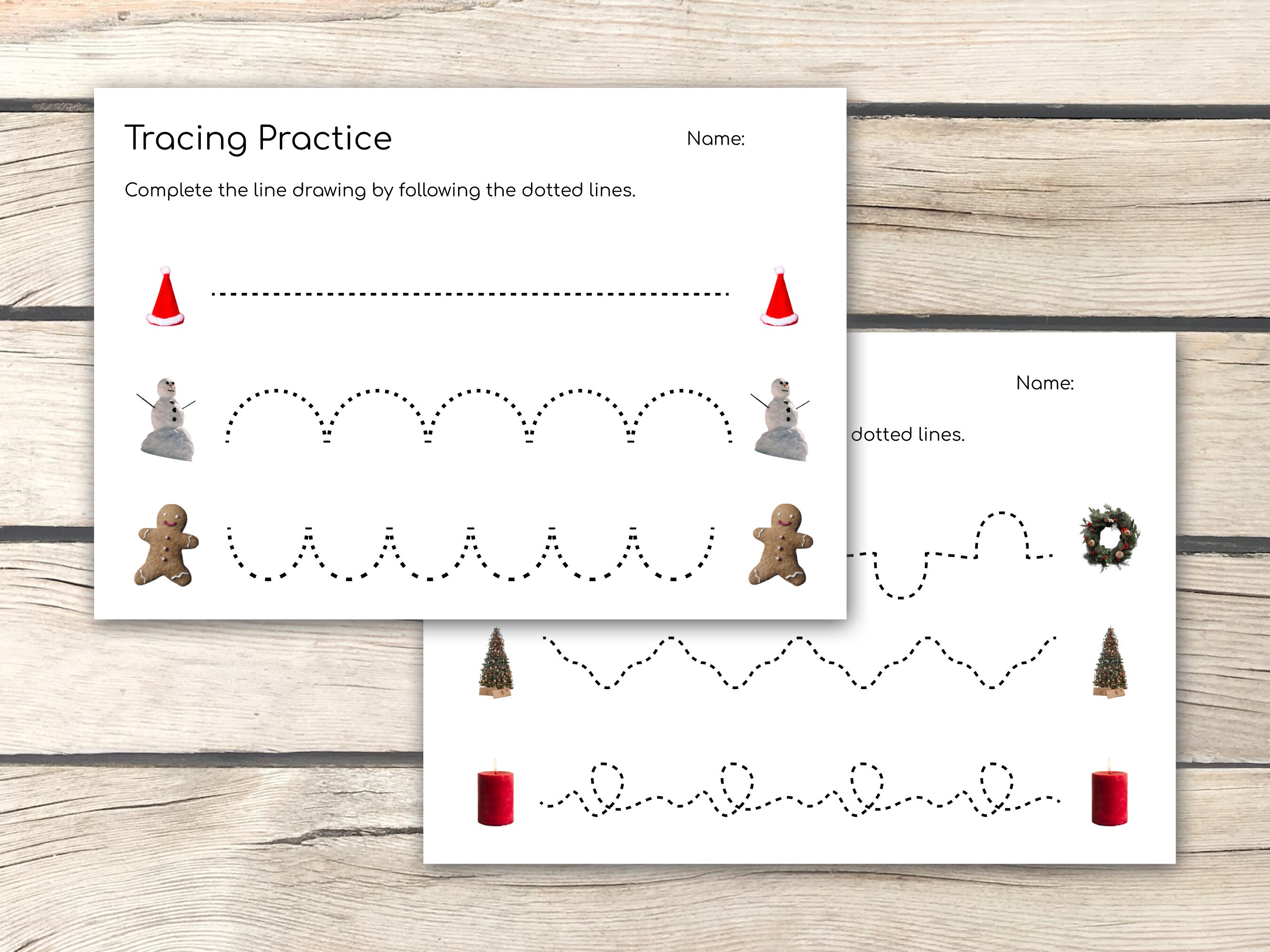 Preschool Line Tracing Practice, Christmas (real Pictures) Pre-writing ...