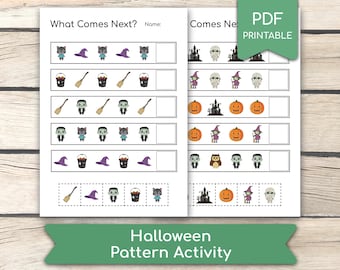 Halloween WHAT COMES NEXT? Worksheet, Halloween Pattern Activity ...