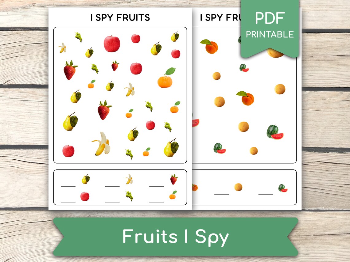 Fruits I Spy Worksheet (real Pictures), Fruits Activity, I Spy Activity ...