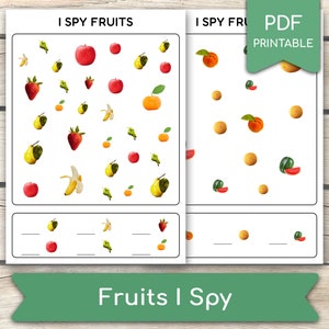 Fruits I Spy Worksheet (real Pictures), Fruits Activity, I Spy Activity ...
