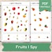Fruits I Spy Worksheet (real Pictures), Fruits Activity, I Spy Activity ...