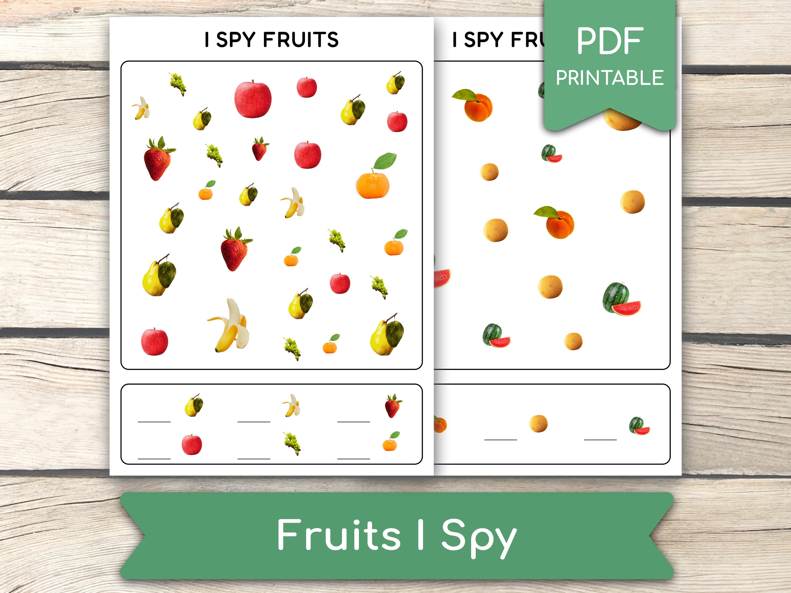 Fruits I Spy Worksheet (real Pictures), Fruits Activity, I Spy Activity ...