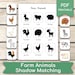 Farm Animals Shadow Matching Game, Farmanimals Worksheet, Matching ...