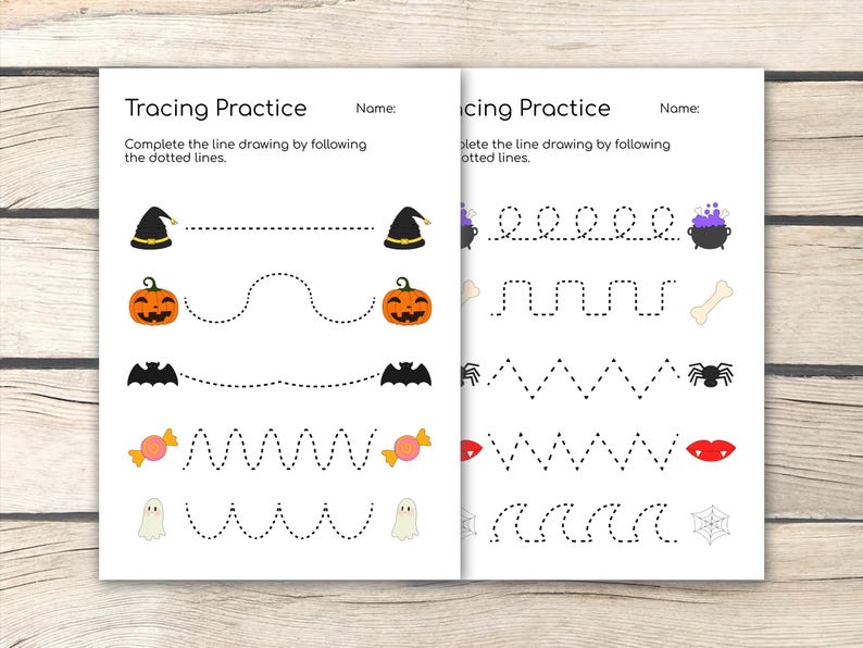 Preschool Line Tracing Practice, Halloween Pre-writing Activities • 8 ...