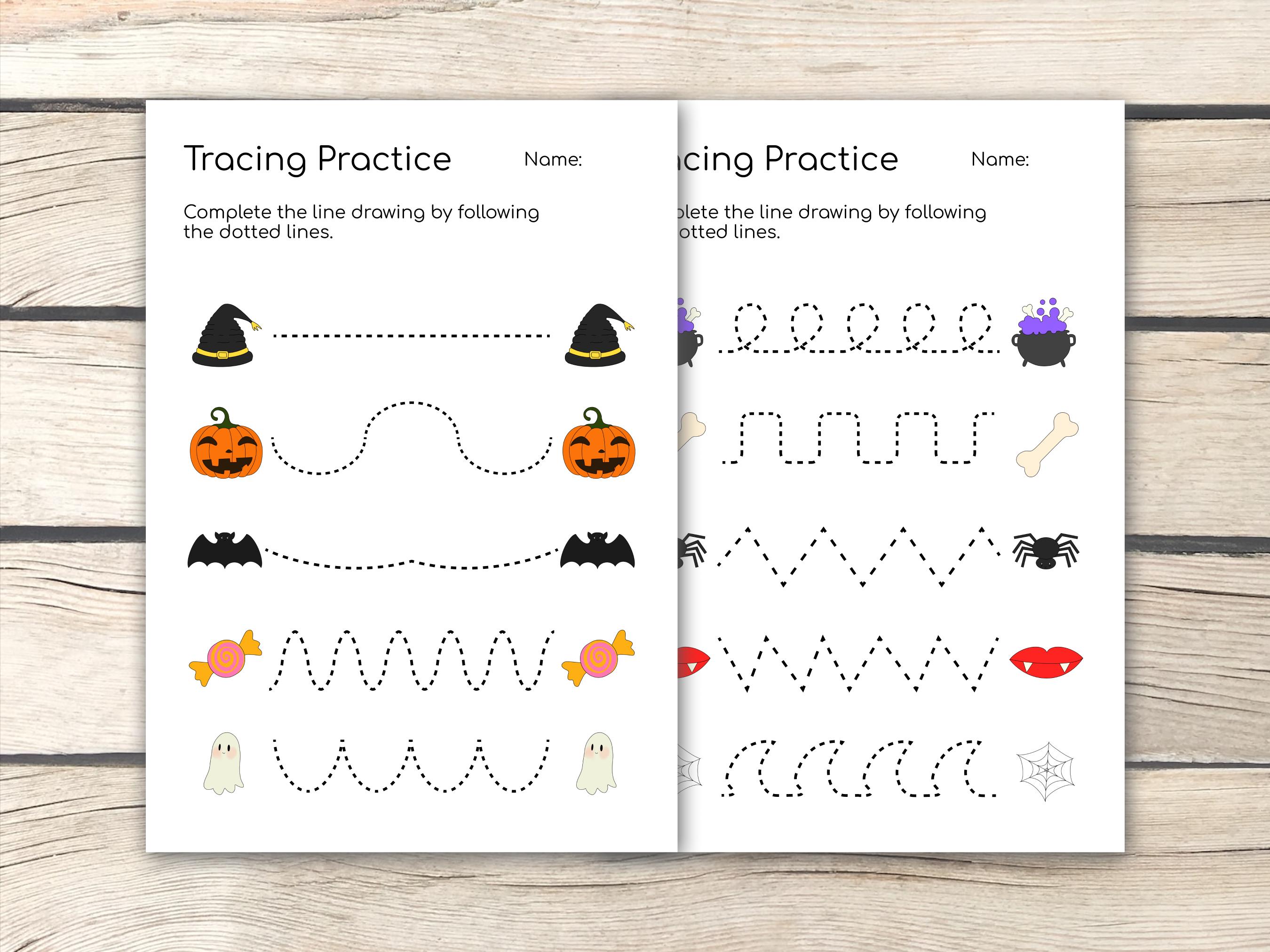 Preschool Line Tracing Practice, Halloween Pre-writing Activities • 8 ...