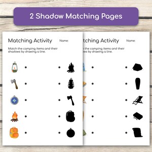 Camping Matching Activity 5 Different Types Worksheet • 10 Pages ...