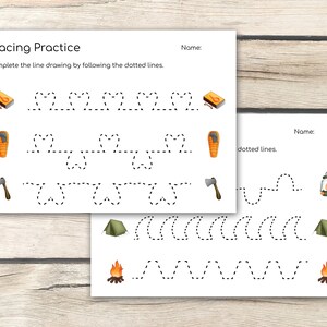 Preschool Line Tracing Practice, Camping Pre-writing Activities • 8 ...