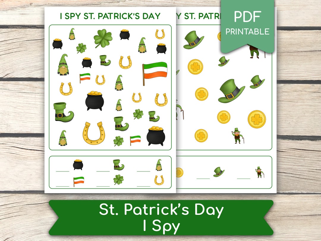 St. Patrick's Day I Spy Worksheet, I Spy Activity, St. Patrick's Day ...