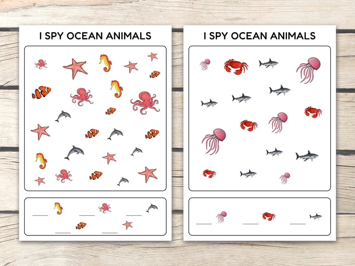 Ocean Animals I Spy Worksheet, Ocean Animals Activity, I Spy Activity ...