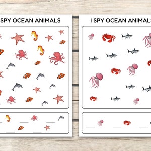 Ocean Animals I Spy Worksheet, Ocean Animals Activity, I Spy Activity ...
