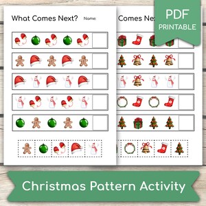 WHAT COMES NEXT? Christmas Worksheet, Pattern Activity, Educational ...