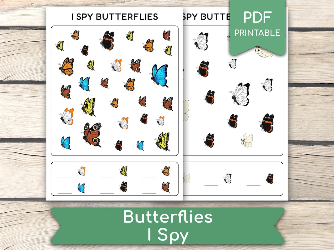 Butterflies I Spy Worksheet, Butterflies Activity, I Spy Activity ...