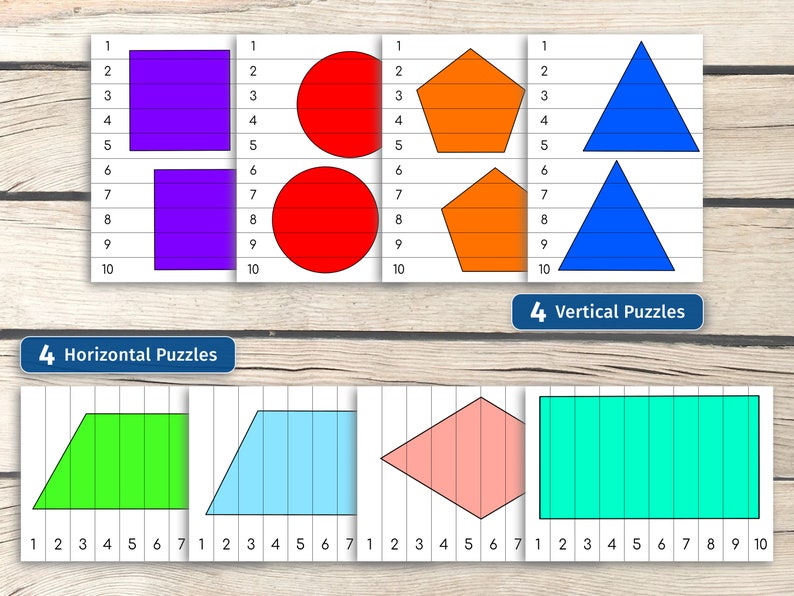 Geometric Shapes Number Puzzles 1-10: Kids Busy Book (PDF Printables ...