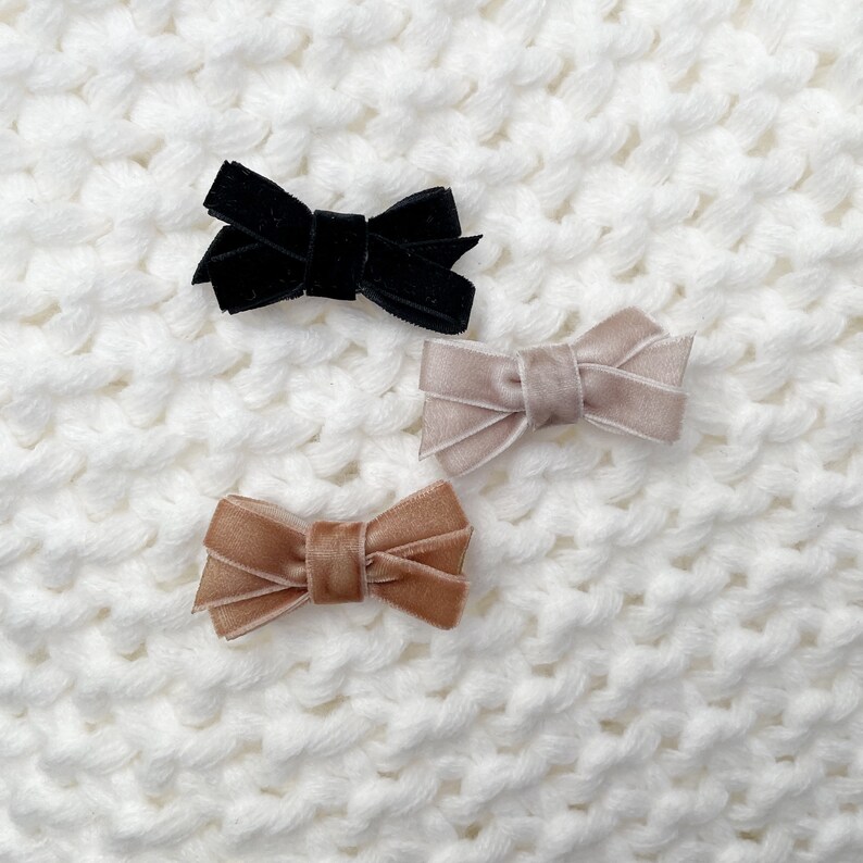 Velvet Mini Nylon Baby Bow Headband, Soft Infant Bow, Fall Bow for ...