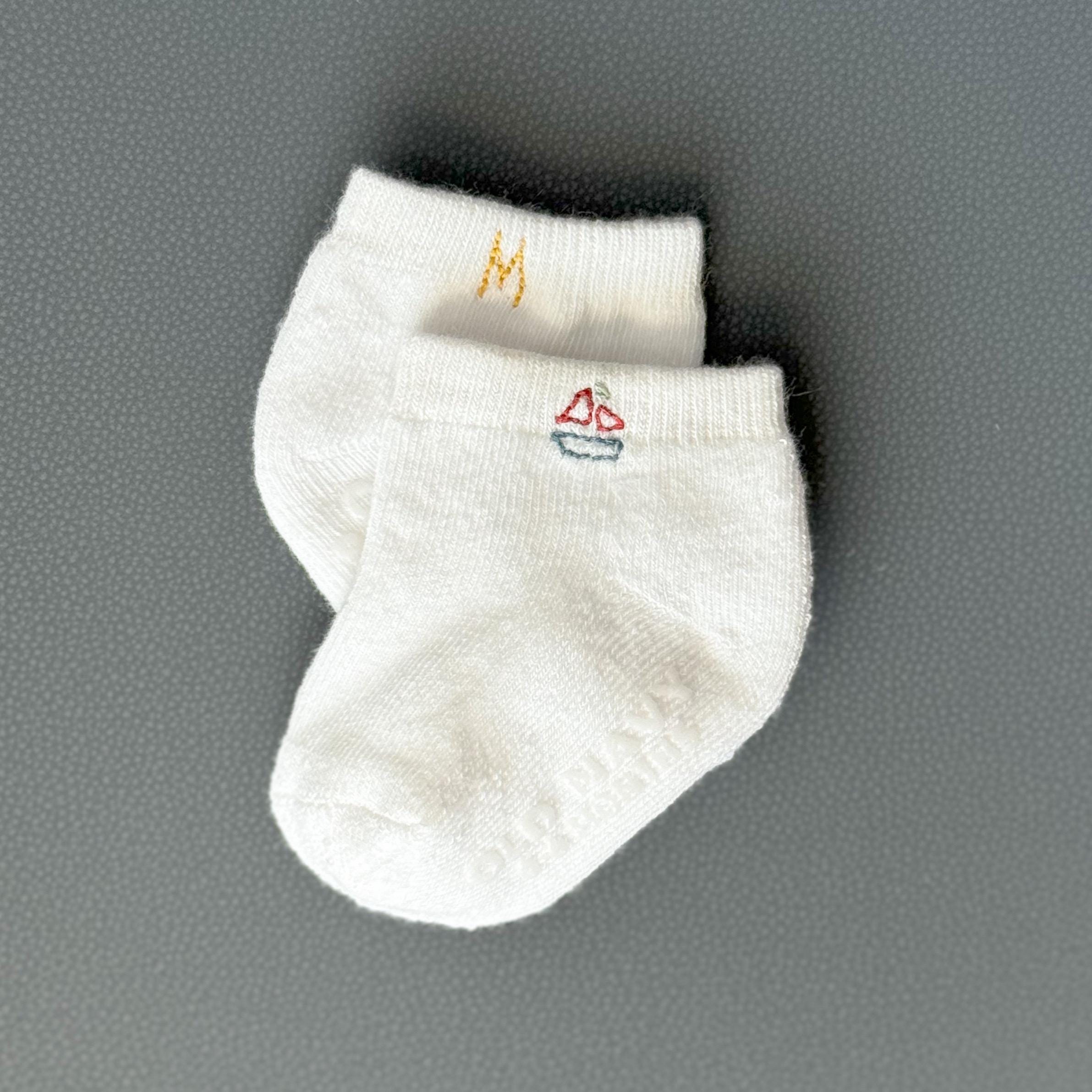Personalized Sailboat Baby Socks Toddler Embroidered Socks Embroidered ...