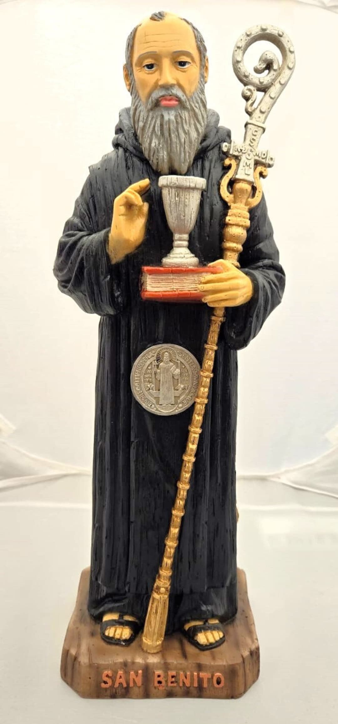 St Benedict Statue 17 Inch - Etsy