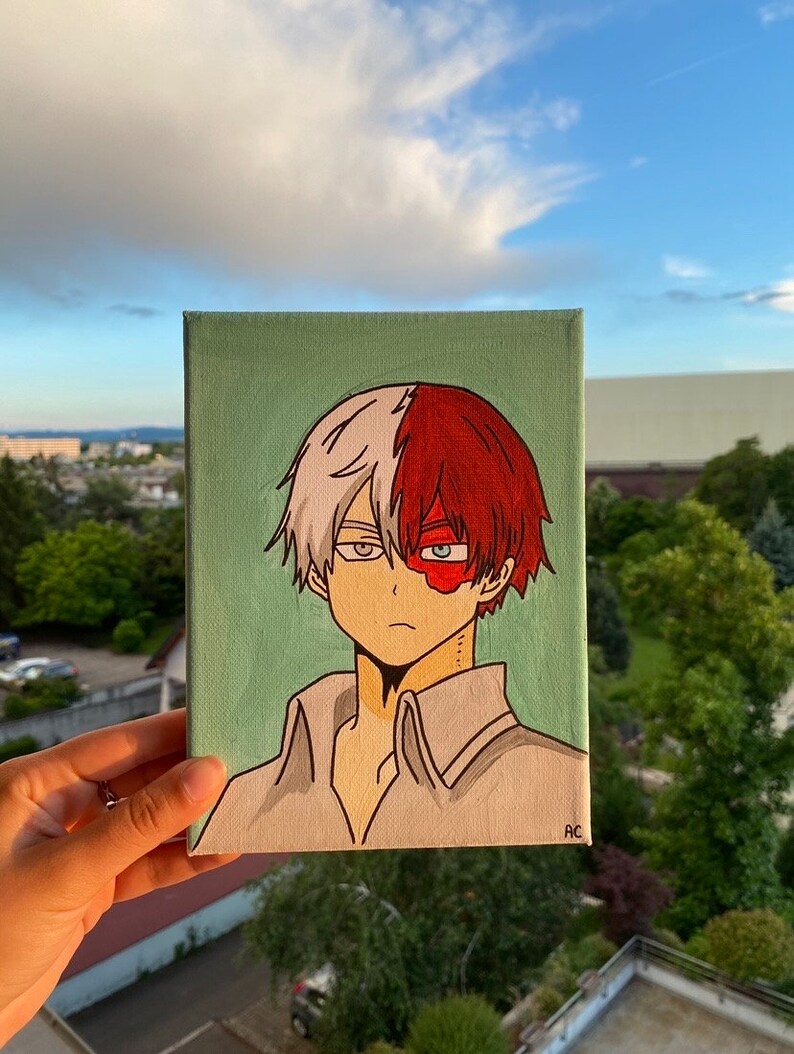 Canva, Todoroki Shoto Painting - Etsy