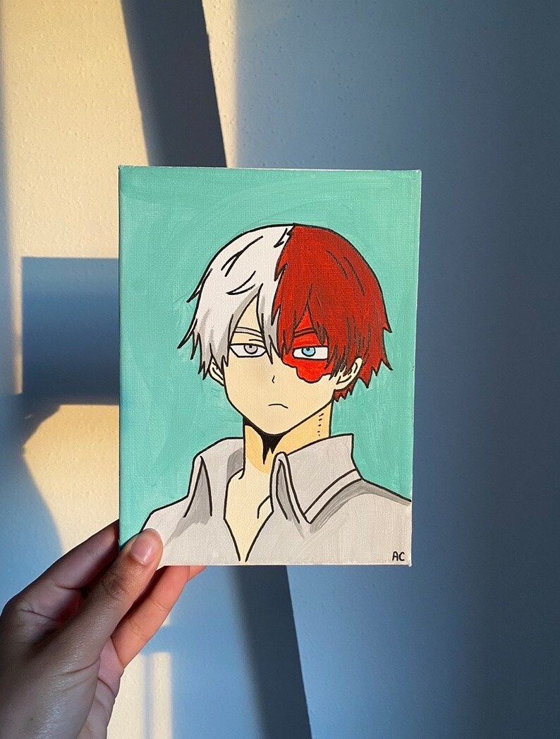 Canva, Todoroki Shoto Painting - Etsy
