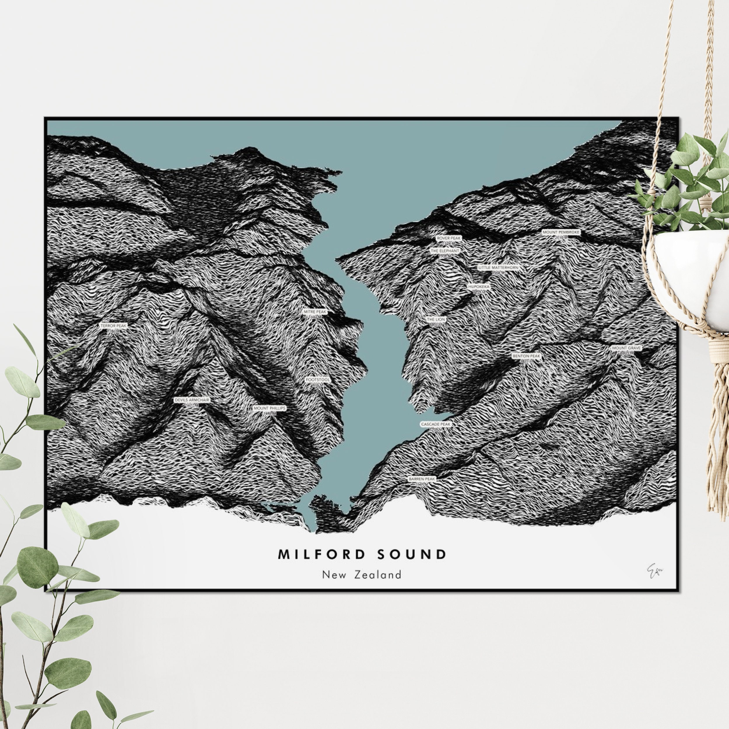 Milford Sound Poster Map - Etsy