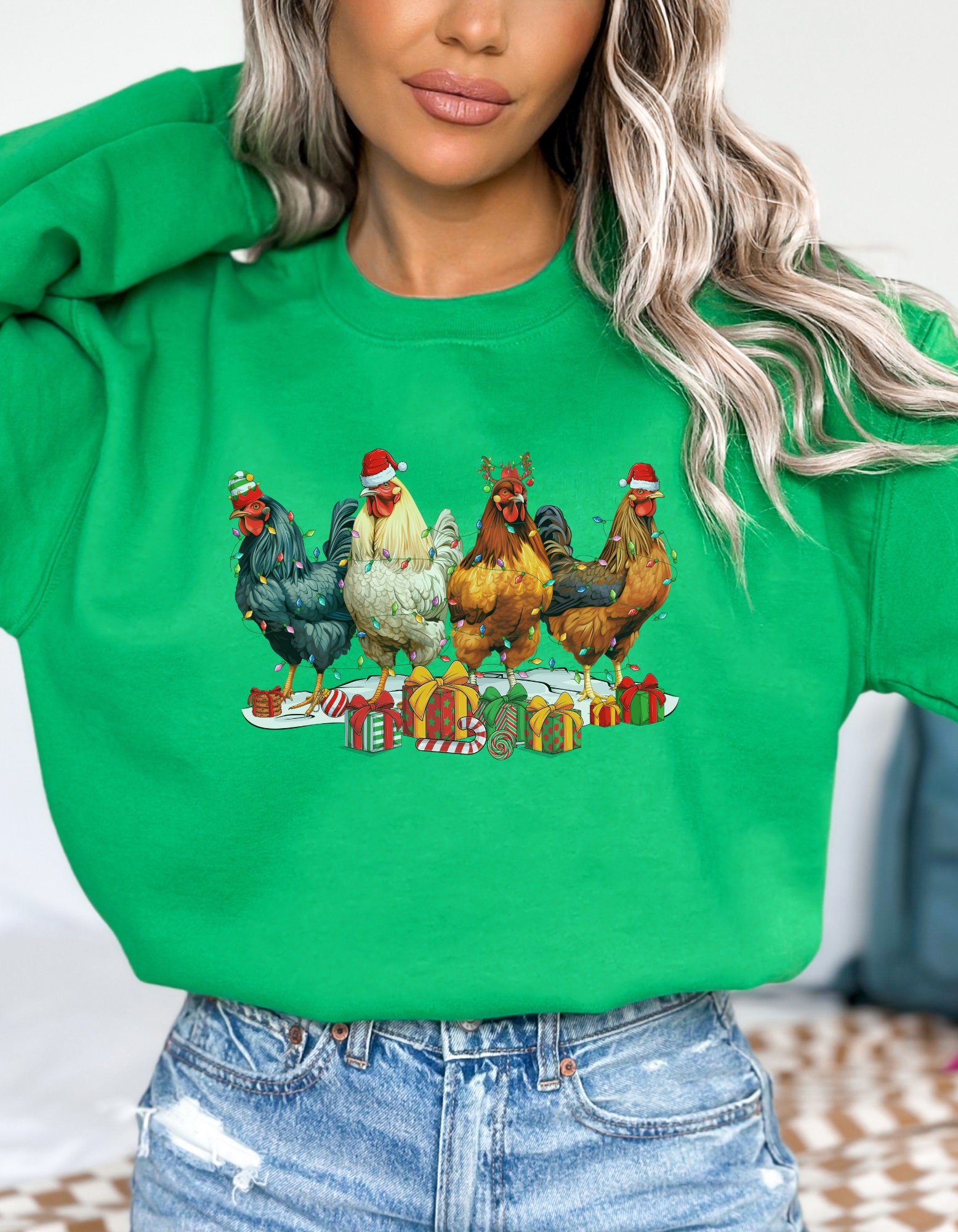 Chicken Sweatshirt Funny Chicken Shirt Christmas Chicken Shirt - Etsy