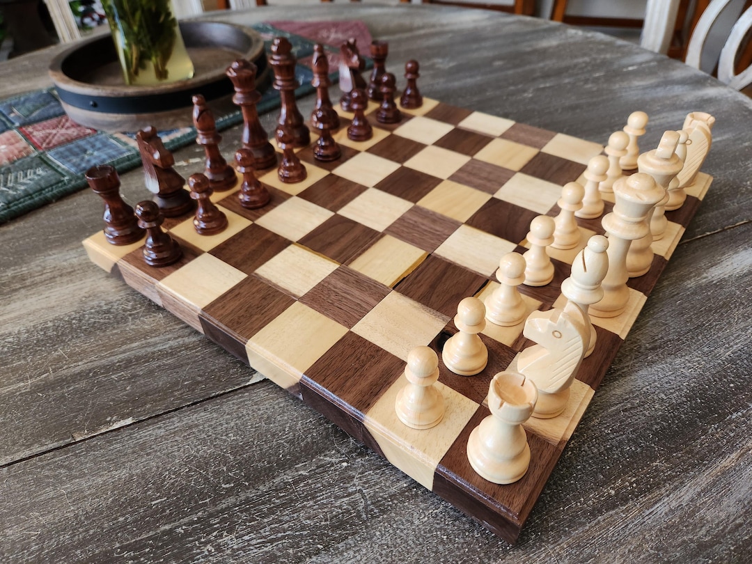 Handmade Chess Board From Colorado Walnut Unique Natural Wood, Finished ...