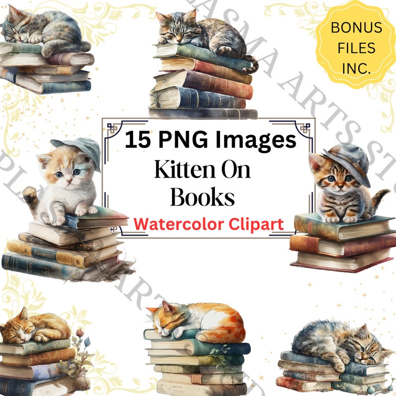 Books Clipart Watercolor Clip Art Vintage Book Clipart - Etsy