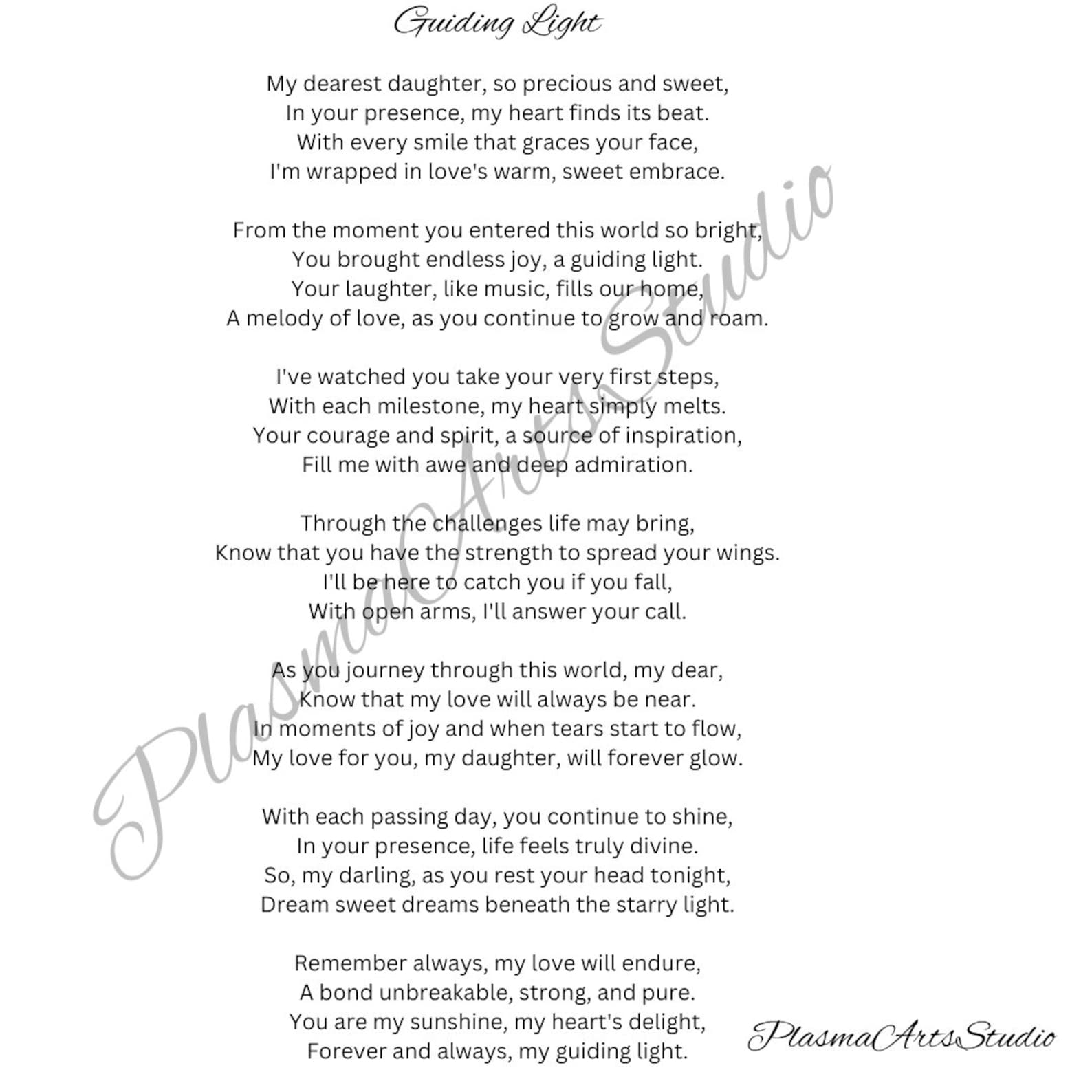 Guiding Light (a Poem to My Daughter) - Etsy