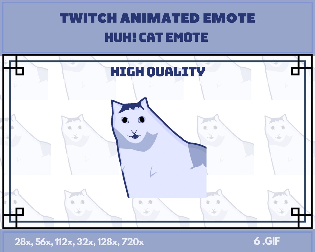 HUH Animated Emote Cat, Twitch Meme, Meme Emote, Cat Meme Emotes, Huh ...