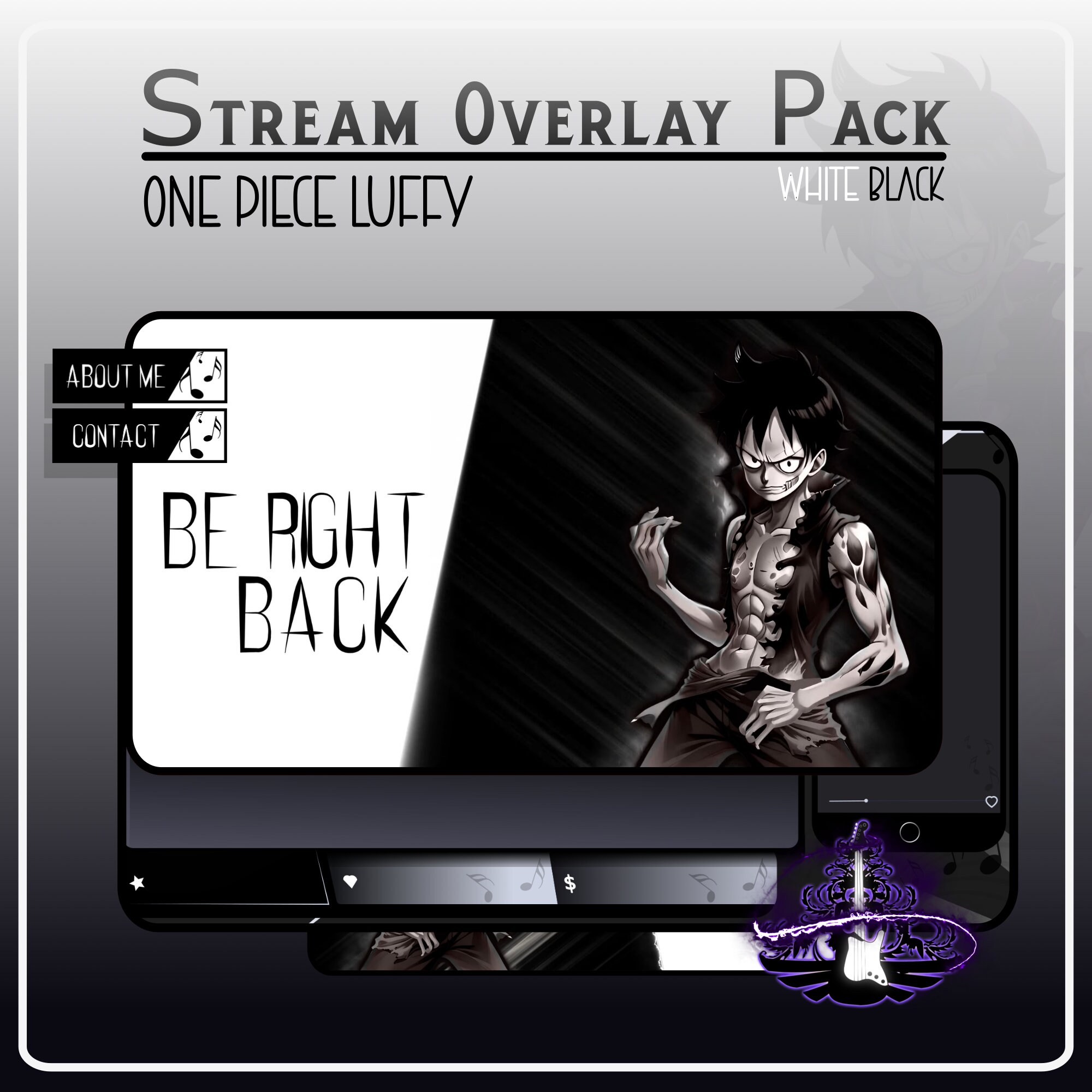 HEAVY Metal Luffy Stream Overlay Pack, One Piece Overlay, Heavy Metal ...
