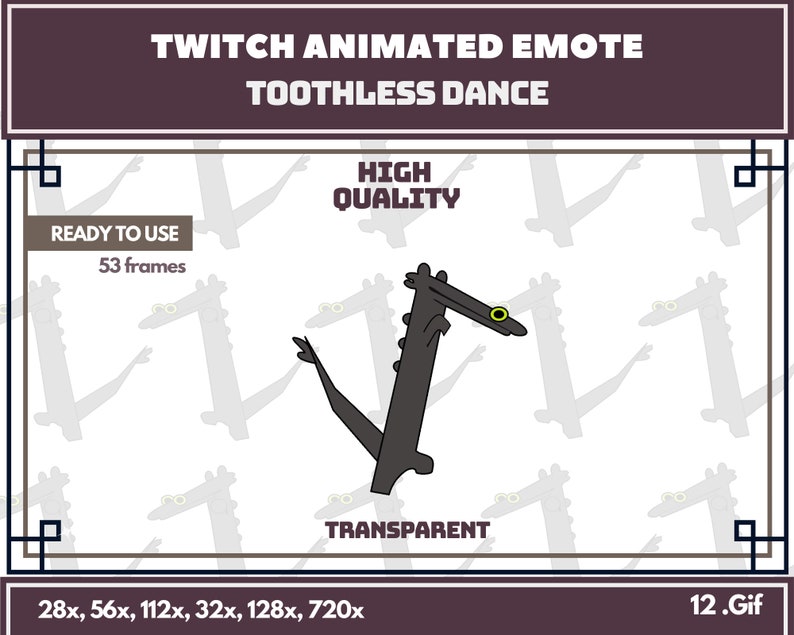 TOOTHLESS Dance Animated Emote, Twitch Meme Emote, Animated Dancing ...