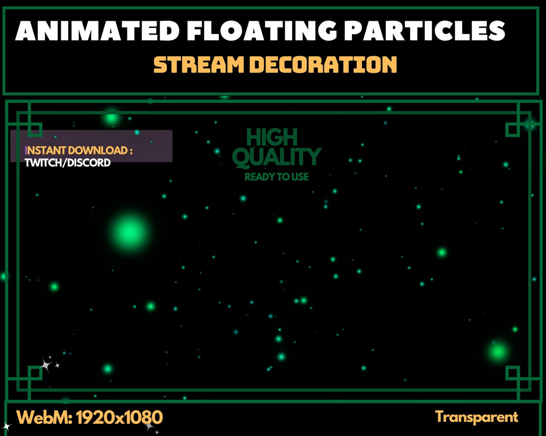GREEN PARTICLES Animated Twitch Stream Overlay Calming - Etsy