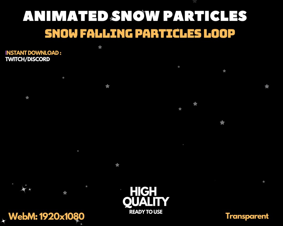 SNOW ANIMATED LOOP Overlay Twitch Stream Falling Snow - Etsy
