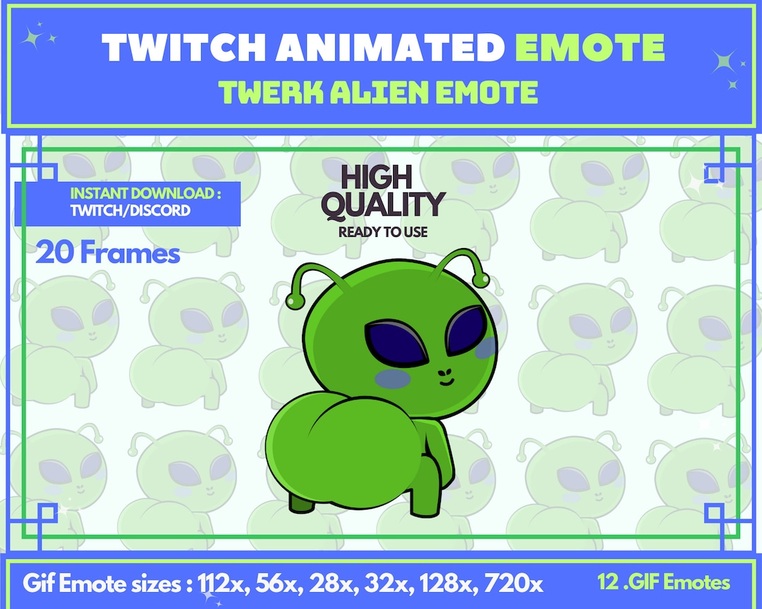 Twerk ALIEN Animated Emote, Alien Emote, Twerk Animated Emote, Twitch ...
